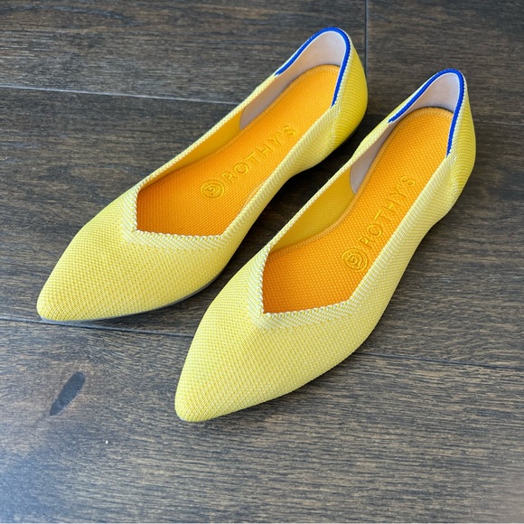 Rothy's | Shoes | Rothys Sunshine Yellow Pointed Flats | Poshmark